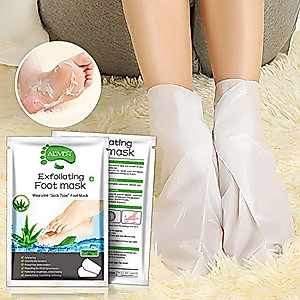 Foot Peel Mask 3 Pack， Exfoliator Peel Off Calluses Dead Skin Callus Remover，Baby Soft Smooth Touch Feet-Men Women (Aloe Vera)