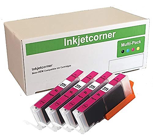 Inkjetcorner Compatible Ink Cartridge Replacement for CLI-271XL CLI 271M for use with TS5020 TS6020 TS8020 TS9020 MG5720 MG5722 MG6820 MG6821 MG6822 MG7720 (Magenta, 4-Pack)