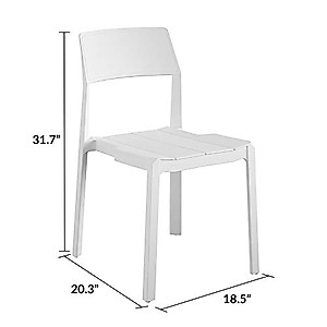 Novogratz Poolside Collection, Chandler Stacking Dining Chairs, Indoor/Outdoor, 4-Pack, White