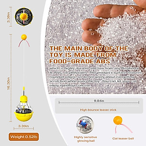 VivaVertex Cat Indoor Interactive Toy, Cat Puzzle Toy, Cat Treat Dispenser,Cat Food Leakage, Cat Light Bulb Rotating Flash Tumbler, Playful Cat Stick, Cat Birthday Gift