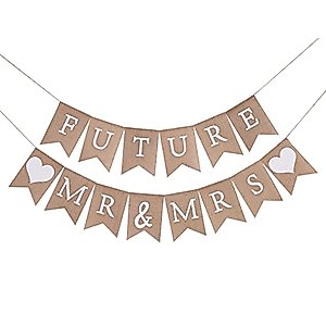 Future Mr&Mrs Burlap Banner - Future Mr&Mrs Couples Shower Decor,Bridal Shower Decorations ,Engagement Banner , Best Bridal Wedding Supplies