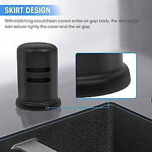 Dishwasher Air Gap Cover D201-1-62 Fits Most Air Gap Bodies with Solid Brass Inside and Black Stoving Varnish Surface, Cap Only, Pack of 1