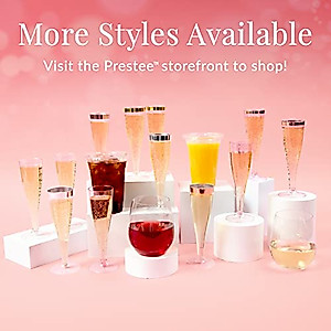 Prestee 24 Clear Plastic Coupe Glasses, 4oz - Champagne Glasses Plastic Disposable, Disposable Margarita Glasses Plastic, Martini, Mimosa, Cocktail Cups, Taco Party, Cinco de Mayo Party Decorations