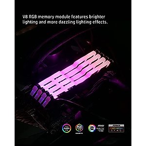 HP V8 RGB RAM 16GB Kit (8GBx2) DDR4 3000MHz CL16 1.35V Desktop Computer LED Memory - 8MG00AA#ABC