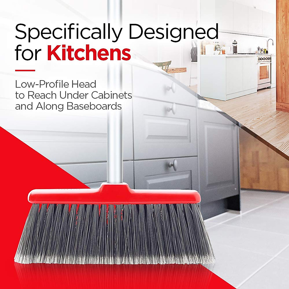 Fuller Broom with adjustable Steel Handle, Red