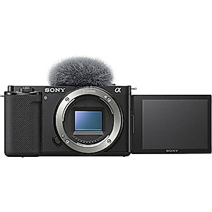 Sony ZV-E10 Mirrorless Camera (Body Only, Black) (ILCZV-E10/B) + 64GB Card + Corel Photo Software + Bag + NPF-W50 Battery + External Charger + Card Reader + HDMI Cable + Flex Tripod + More (Renewed)
