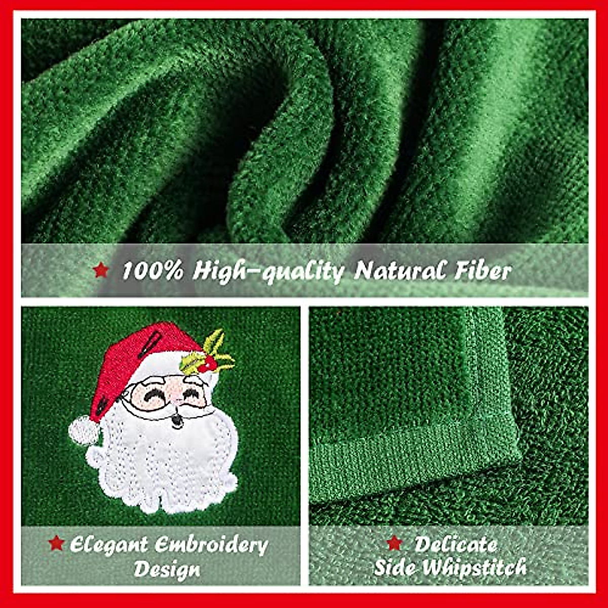 Set of 6 Mix 12 x 18 Inches Christmas Bath Towels Embroidery Hand Towels Christmas Towels Bathroom Dish Towels Soft Kitchen Wash Cloths Towels for Bathroom Kitchen Towels Gift