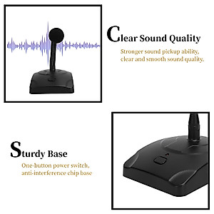 EBTOOLS Wired Microphone, 360 Degree Omnidirectional Highly Sensitive Noise Reduction Desktop Microphone, with 5m XLR Cable, Suitable for Meetings, Voice, Games, Karaoke
