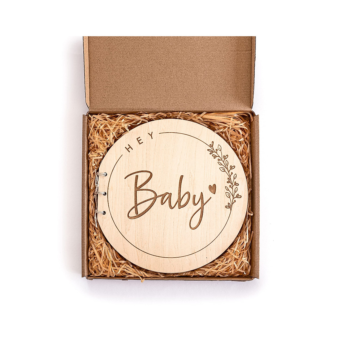 Hey Baby Wood Baby Shower Guest Book Alternatives for Boy or Girl, Rustic Baby Shower Guest Sign In Book, Keepsakes for Baby Shower, Gift for New Parents and Expecting Mothers