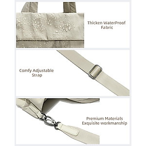 FODOKO Hobo Crossbody Bags 2.0, 19L Large Totes Handbags with Straps for Women, Multi Nylon Shoulder Bags for Gym Travel Caramel