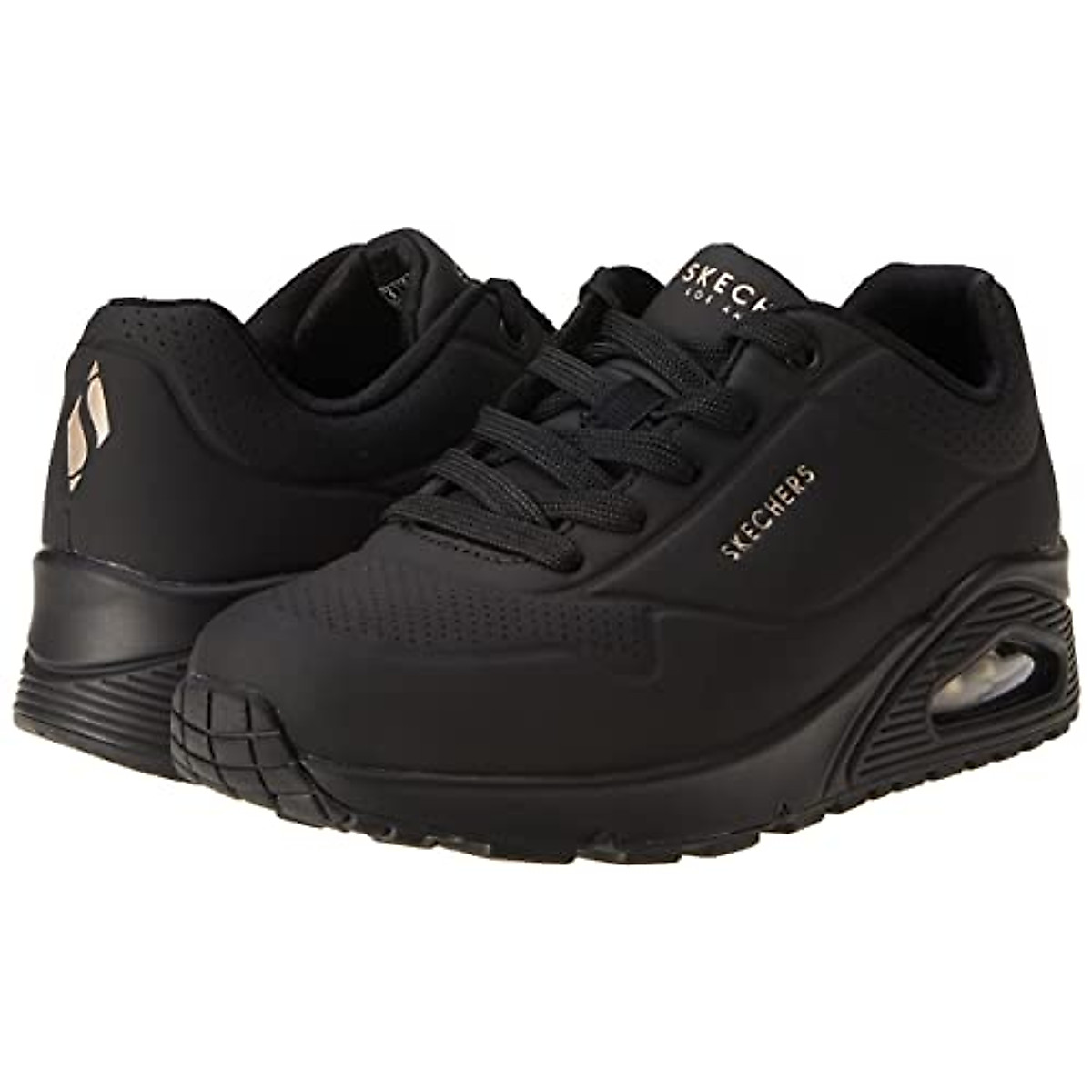 Skechers womens Skecher Street Women's Uno - Stand on Air Sneaker, Black/Black, 8 US