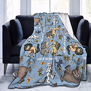 Qualet Where The Wild Things are Ultra Soft Micro Fleece Warm Throw Lightweight Bed Blanket Sofa Cozy, Blanket Couch Travel Chair for Home 50" X40