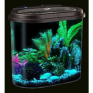 Koller Products AquaView 4.5-Gallon Aquarium Starter Kit with Full Filtration and LED Lighting - 7 Dazzling Colors to Select