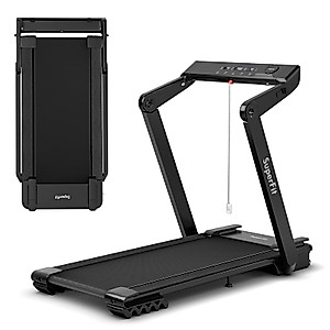 GYMAX Folding Treadmill, 4HP Running Machine with LED Touch Screen, Smart APP Connection, Free Installation Fitness Workout Treadmill for Home Gym