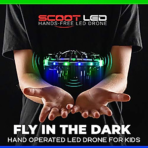 Force1 Scoot LED Hand Operated Drone for Kids or Adults - Hands Free Motion Sensor Mini Drone, Easy Indoor Small UFO Toy Flying Ball Drone Toy for Boys and Girls (Green/Blue)