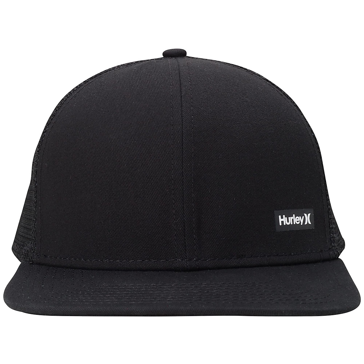 Hurley Men's Caps - Flat Brim Snap Back Baseball Cap Supply Trucker Hats for Men, Size One Size, Black