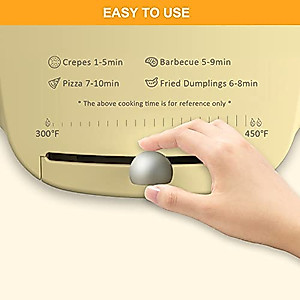 Bear Electric Griddle, 11.8'' Smokeless Indoor Grill with Nonstick Baking Frying Pan, Adjustable Temperature Control, 1500W Electric Skillet for Breakfast Lunch Dinner Snacks, Panini Crepe Pizza Maker