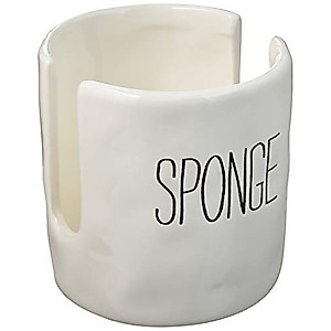 Mud Pie Kitchen Dish Sponge Holder Caddy, Off White