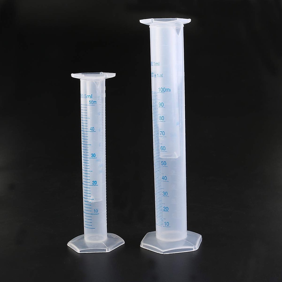 POPETPOP 4pcs 10ml / 25ml / / 100ml Measuring Plastic Graduated Cylinder Laboratory Bottle Lab Test Measuring Container Cups