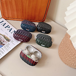 DAYJOY Dual Color Carbon Fiber Pattern Hard Plastic Protective PC Case Cover Sleeve Compatible with Sony WF-1000XM4 Earbuds, Frosted Touch Feel Protective Skin Sleeve with Carabiner (B)