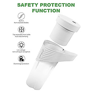 COKUNST Portable Blender for Shakes and Smoothies, BPA-Free USB Rechargeable 16oz Personal Blender Portable with 6 Blades, Powerful Portable Blender Bottles with Straw, Charging Cable, Cleaning Brush, Mini Portable Blender Cup