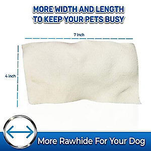 PET MAGASIN Natural Rawhide Chips – Premium Long-Lasting Dog Treats with Thick Cut Beef Hides, Processed Without Additives Or Chemicals