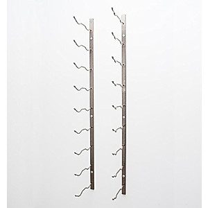 VintageView Wall Series - 18 Bottle Wall Mounted Wine Rack (Brushed Nickel) Stylish Modern Wine Storage with Label Forward Design