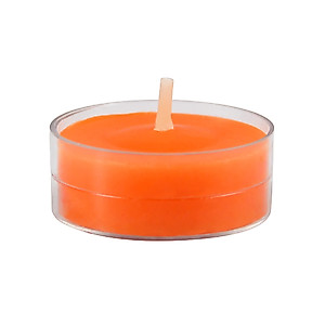 Jeco Inc. 12pk Pumpkin Spice Tealight Candles, 1.75&quotD x 0.75&Quoth, Orange, 12 Count