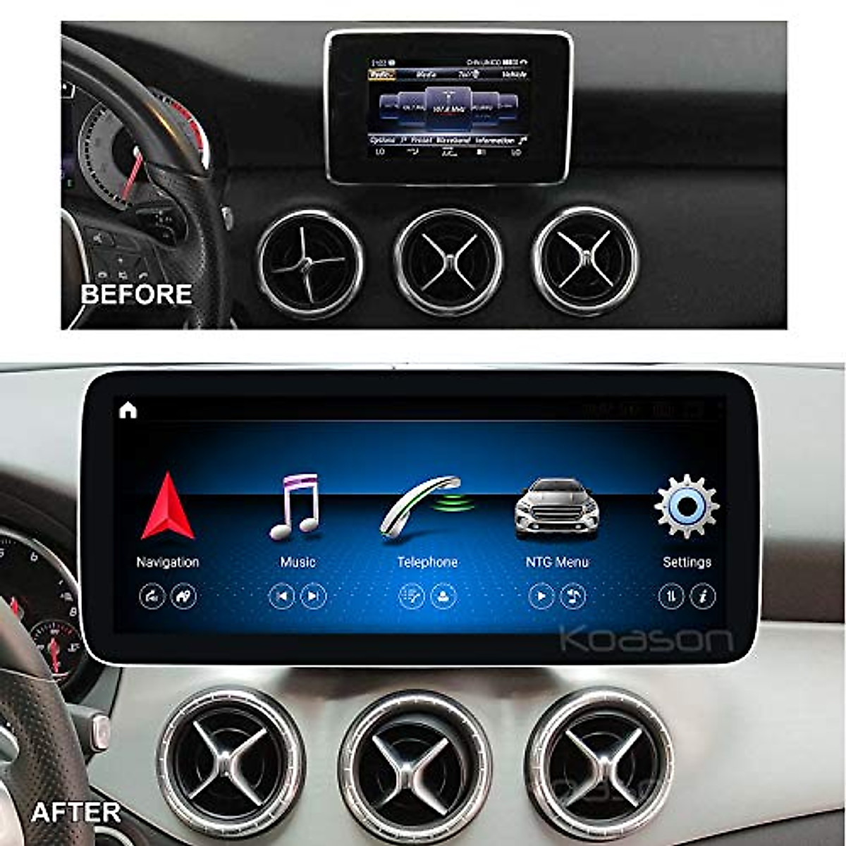 12.3inch Android HD1920 Screen Upgrade Display Monitor Multimedia CarPlay for Mercedes Benz GLA/CLA/A X156/C117/W176 (2016-2018) NTG5