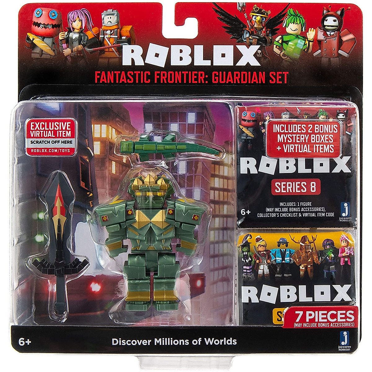 Roblox Celebrity Collection - Fantastic Frontier: Gold Corrupted Knight + Two Mystery Figure Bundle [Includes 3 Exclusive Virtual Items]