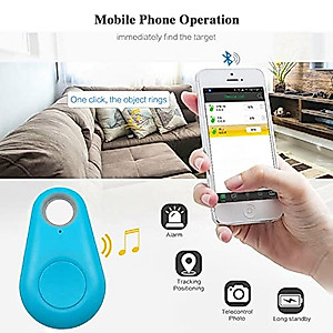 Portable GPS Tracking Mobile Smart Anti Loss Device Key Finder Locator GPS Smart Tracker Device for Kids Dog Pet Cat Wallet Keychain Luggage, Alarm Reminder, App Control 1pack-Blue