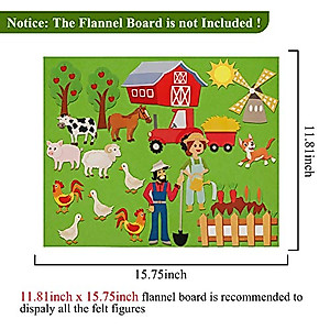 Farm Animals Felt Flannel Boards Stories Precut Figures for Toddlers Preschool, Craft Toy Gifts for Kids as Storytelling Interactive Teaching Activity Kits (21)