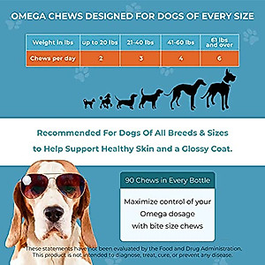 PawMedica Omega 3 for Dogs, Dog Skin and Coat Supplement for Dogs with Fish Oil Dogs Love, Dog Omega 3 Helps with Dog Dry Skin, Dog Omega 3 6 9 Vitamin for Dogs, Omega 3 Dog Chews for Dog Allergies