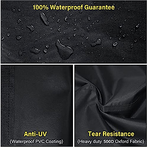 AKEfit Black Patio Furniture Covers 500D Outdoor Furniture Covers Waterproof Heavy Duty Tear-Resistant Garden Furniture Covers for Extra Large Fits for 12 Seats L126 x W63 x H28