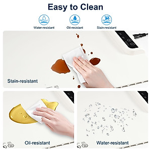 Warming Mat for Food, Full Surface Heating Electric Warming Tray for food, 3-Temperature Settings Portable Food Warming Mat, Auto Shut-Off Rollable Warming Trays for Buffets Party, Gatherings White