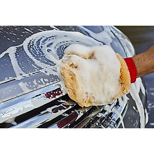 Mothers Premium Sheepskin Lambs Wool Car Wash Mitt, Scratch Free