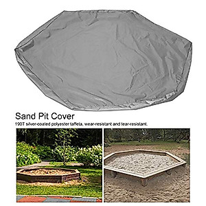 Hztyyier Sand Pit Cover Hexagonal Design Garden Sunblock Shade Cloth Cover for Household Bathing Pool Courtyard Yard (Gray)