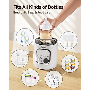 Larex Fast Bottle Warmer, Larex 10-in-1 Baby Bottle Warmer for Breastmilk or Formula, with Precise Timer, Auto Shut-Off, and Accurate Temperature Control