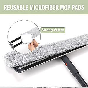 Microfiber Mop 18" Large Flat Mops for Floor Cleaning Floor Mop 4 Premium Pads Hardwood for Cleaning Wet Mop Wet or Dry Floor Cleaning