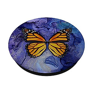 Monarch Butterfly Phone Button Holder Pop Out Back Knob Blue PopSockets PopGrip: Swappable Grip for Phones & Tablets