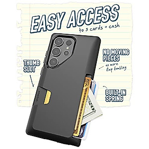 Smartish Galaxy S23 Ultra Wallet Case - Wallet Slayer Vol. 1 [Slim + Protective] Grip Credit Card Holder for Samsung - Black Tie Affair