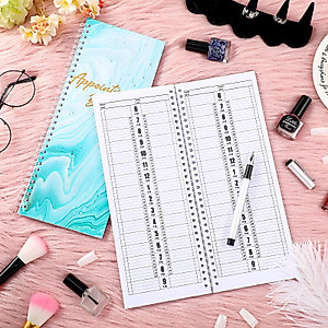 Gersoniel 2 Pieces Undated Appointment Book Schedule Day Planner Salon Appointment Book 2024 Hairstylist Weekly Appointment Planner for College Office Home Schedule Supplies, 11.2 x 4.5 Inches