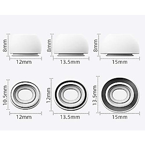 ALXCD Ear Tips Compatible with AirPods Pro & 2nd Gen Earbuds, Small/ Medium/ Large 3 Pairs Silicone Earbud Tips Ear Gel, Fit for AirPods Pro, White S/M/L