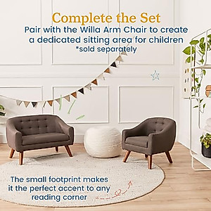 ECR4Kids Willa Loveseat, Kids Furniture, Raisin