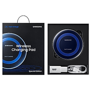SAMSUNG Qi Certified Fast Charge Wireless Charger Pad (Special Edition) - US Version - Black/Blue