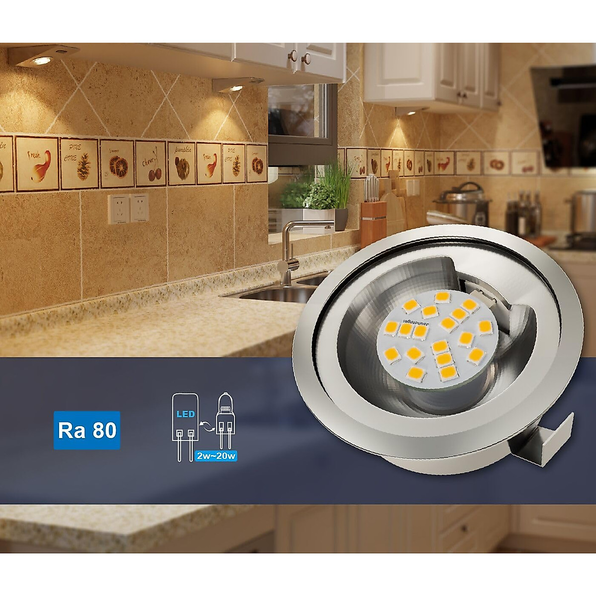 G4 LED Bulb Warm White 3000K 2W - 20 Watt Halogen JC Bulb Replacement G4 Bi Pin Bulb - LED Appliance Bulb Range Hood 20W 12V G4 Base T3 - 12 Volt ac/dc Under Cabinet Puck Light Bulbs - 6 Pack