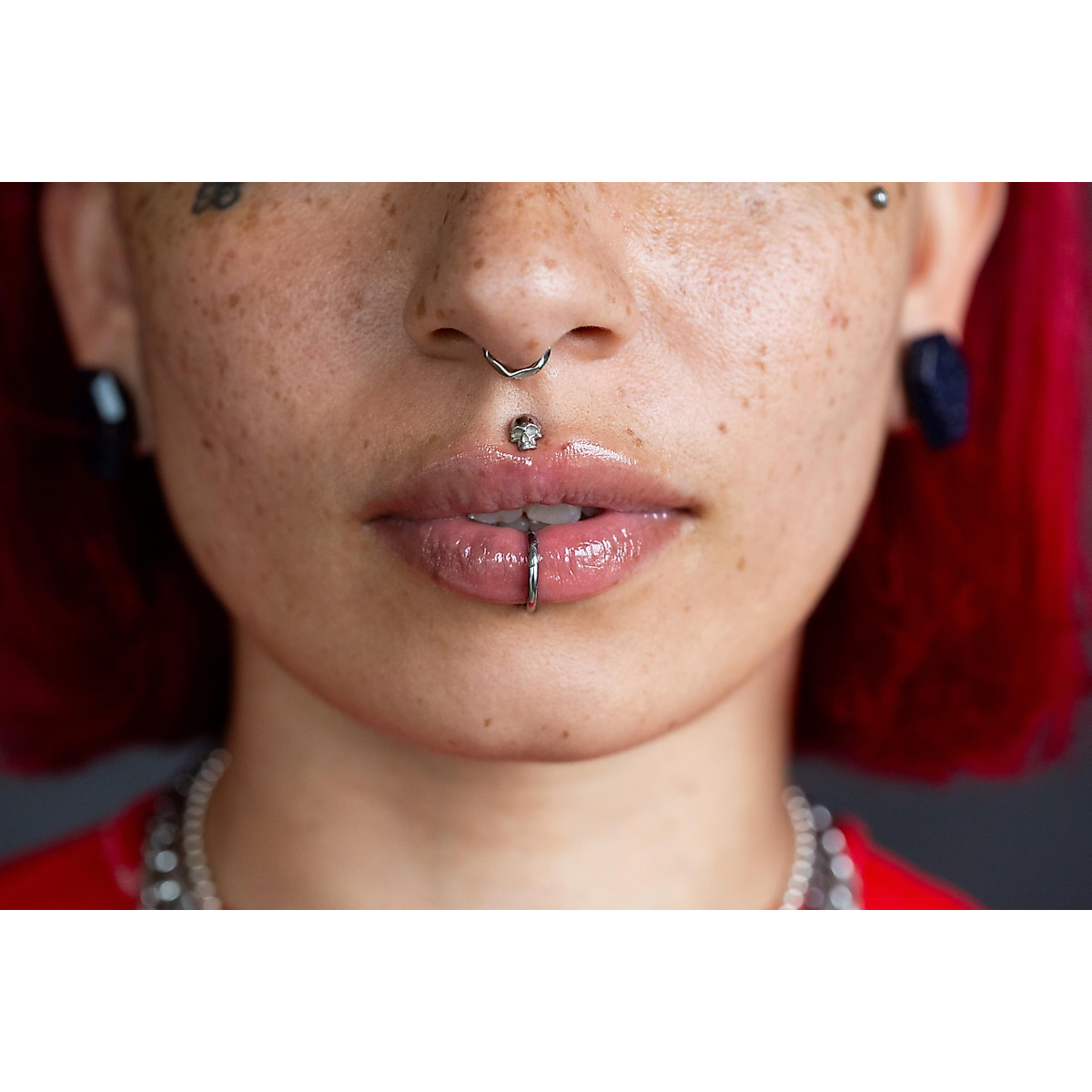 16G Hammered Texture Wavy Stainless Steel Hinged Segment Ring for Septum, Lip, Eyebrow, and Ear Piercings (Steel)