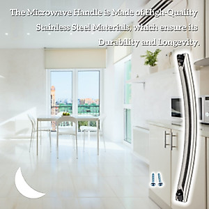 Microwave Door Handle DE94-02933A Replacement for Samsung ME20H705MSS ME16H702SES SMH1816S Microwave Handle Parts