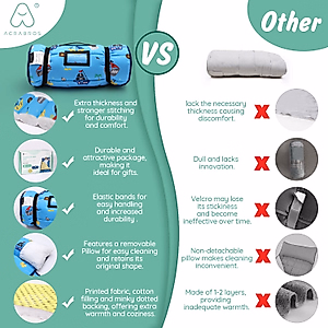 ACRABROS Toddler Nap Mat with Pillow and Blanket, Extra Large Rolled Napping Mats,Slumber Bags for Boys Girls,Kids Sleeping Bag for Daycare, Preschool Travel Camping, Pirate Ship