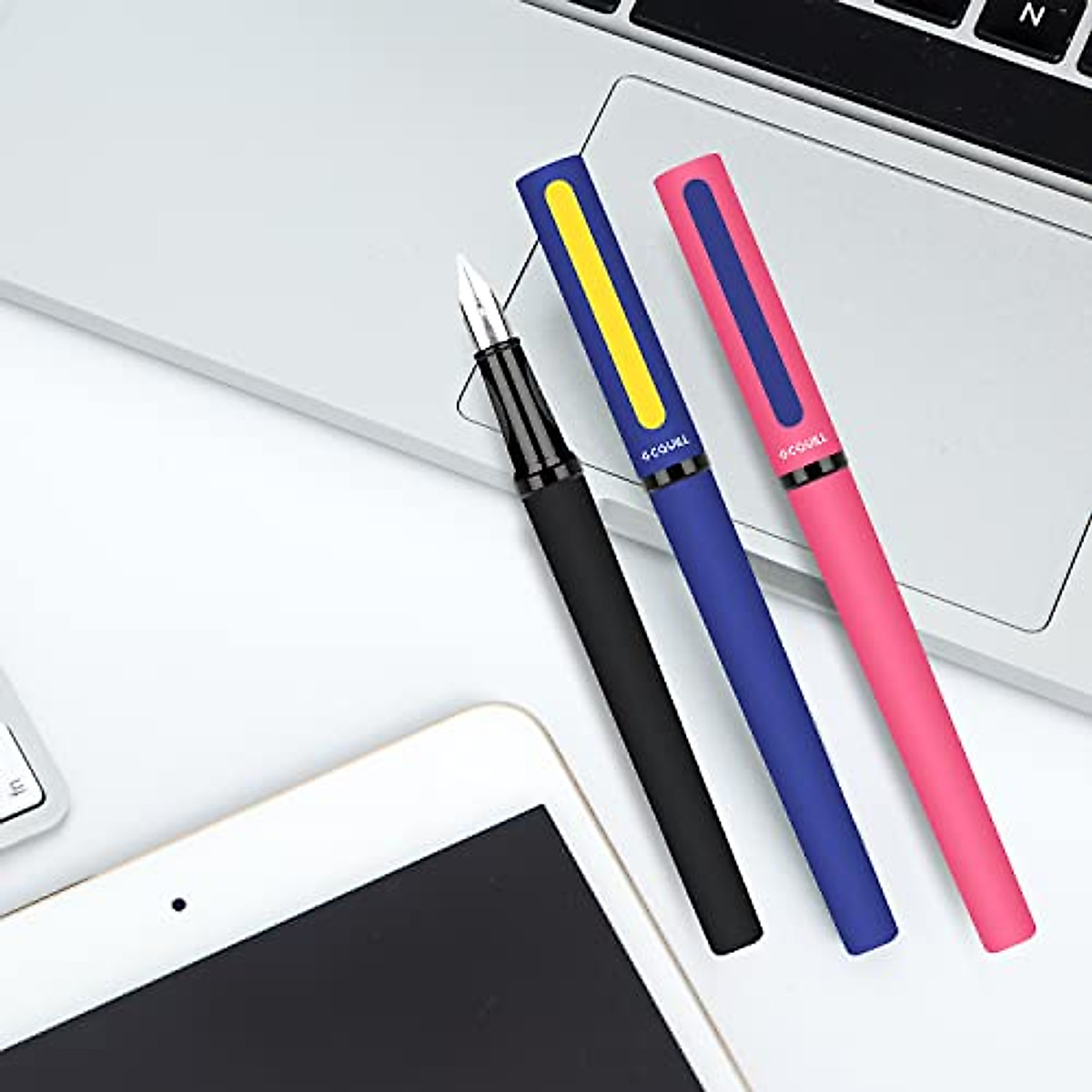 GC QUILL Calligraphy Pens Set 64pcs - Calligraphy Fountain Pen Set with 3 Fountain Pens, 7 Varied Nibs, 54 Ink Cartridges(10 Colors) - Writing, Drawing and Calligraphy Practice for beginner GC-F354